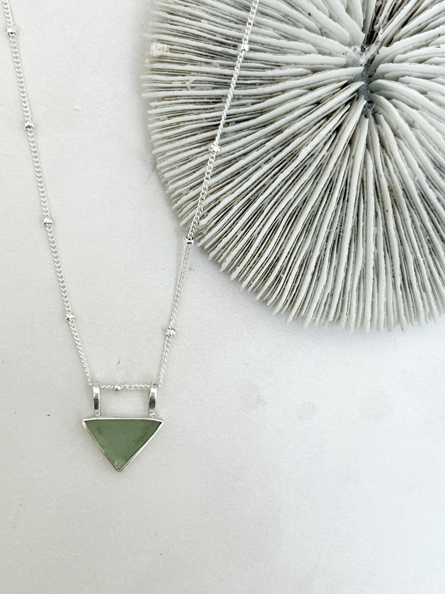 Ocean Boheme Sharks Seaglass Pendant Necklace | Sterling Silver ...