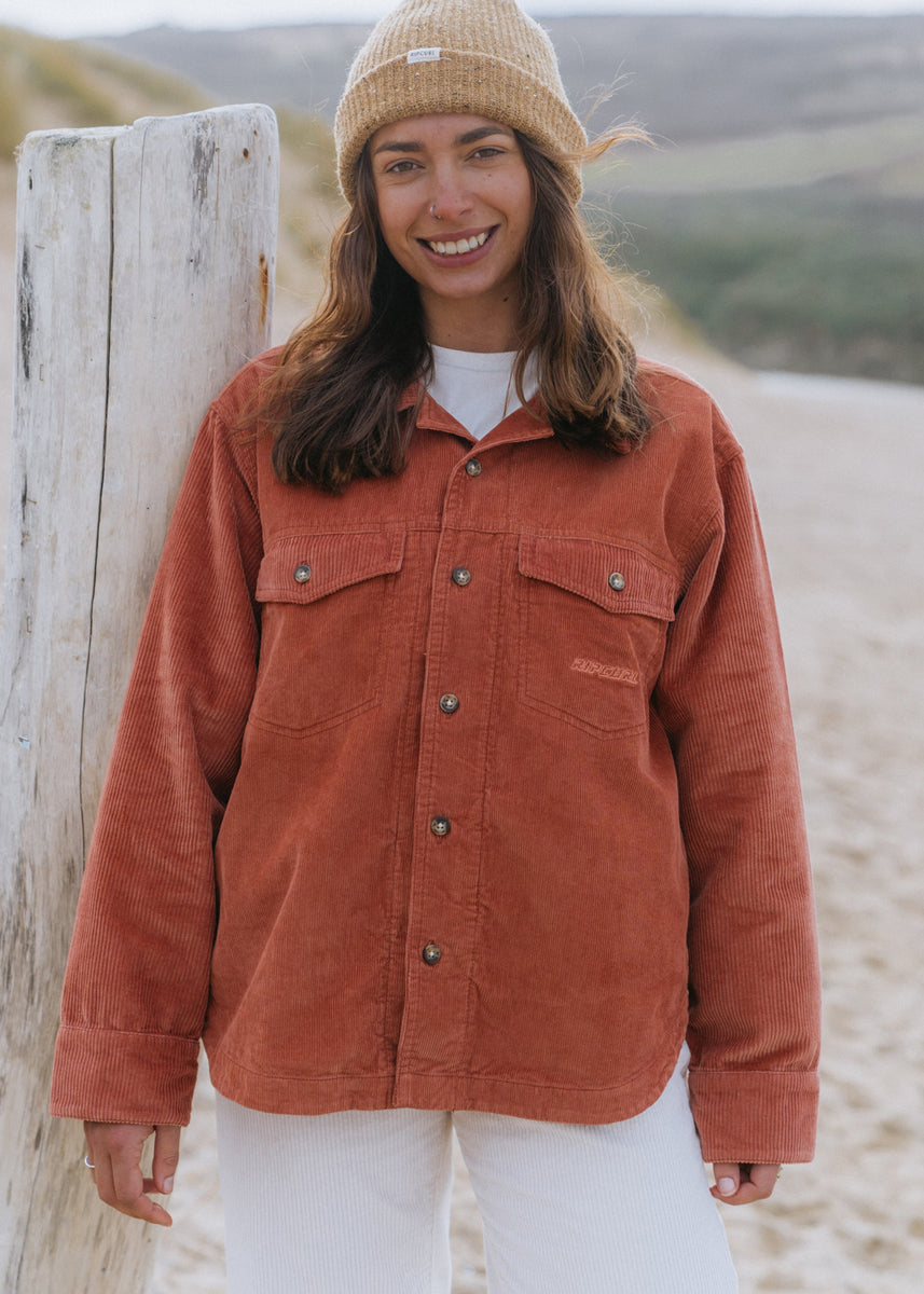 Rip Curl Womens Stevie Cord Corduroy Shirt Dark Rust – The Beach ...
