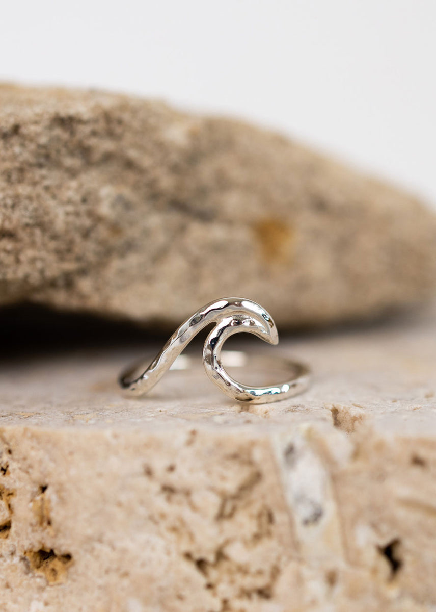 Spindrift Wave Sterling Silver Ring – The Beach Boutique | A Shop For Ocean Lovers